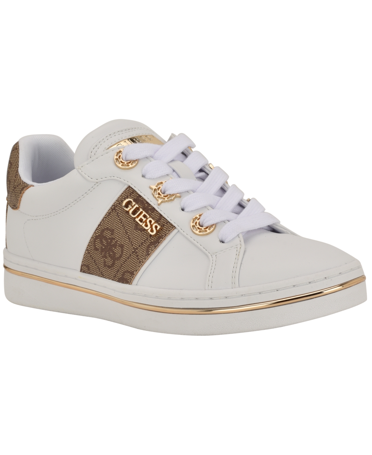 Click here for Guess Womens Stew Logo Low Profile Lace-Up Sneaker... prices