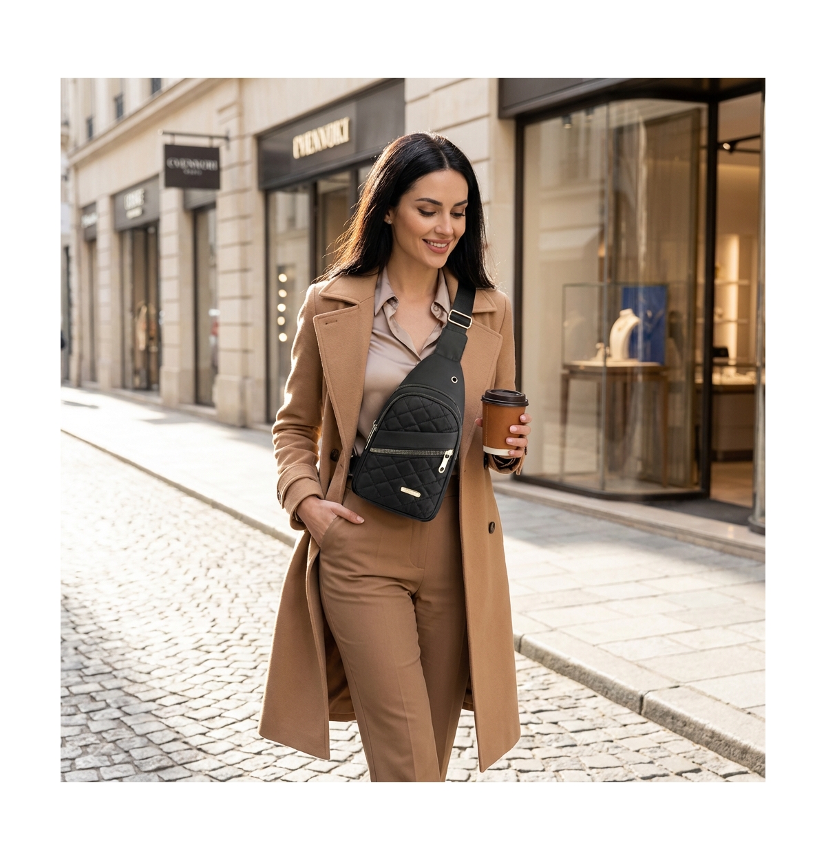 Click here for 3p Experts Clarissa Quilted Sling Bag - Black prices