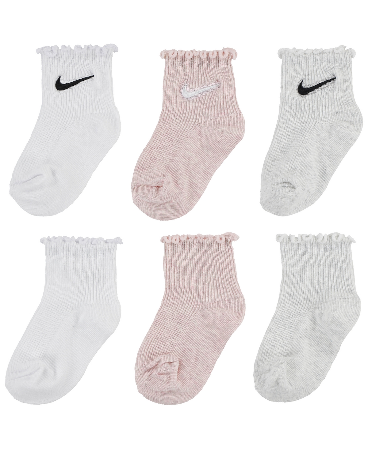 Click here for Nike Baby Girls Embroidered Socks  3-Pack - White... prices