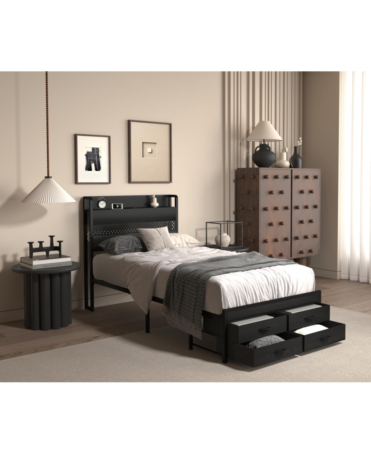 Click here for Streamdale Furniture Twin Bed Frame with Storage B... prices