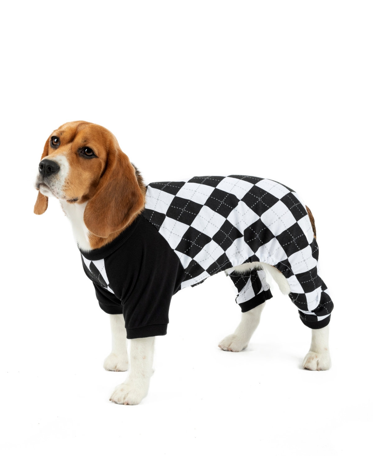 Click here for Leveret Dog Cotton Pajama Argyle Black and White -... prices