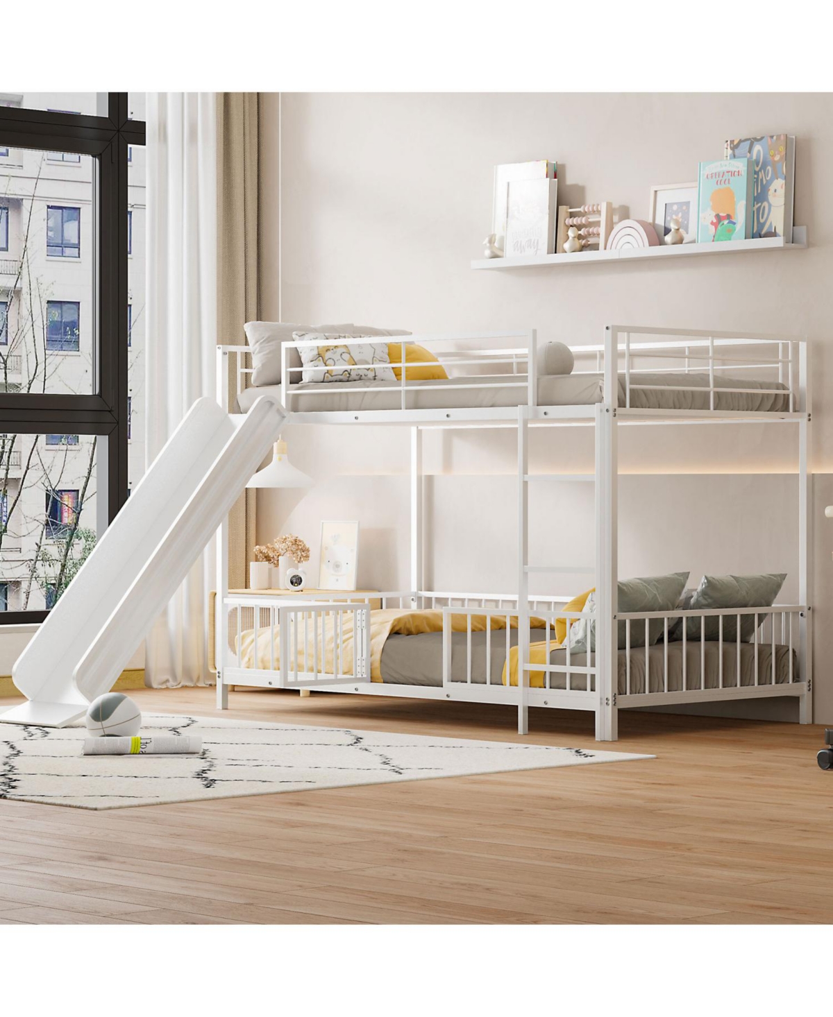 Click here for Simplie Fun Twin over Twin Size Metal Bunk Bed wit... prices