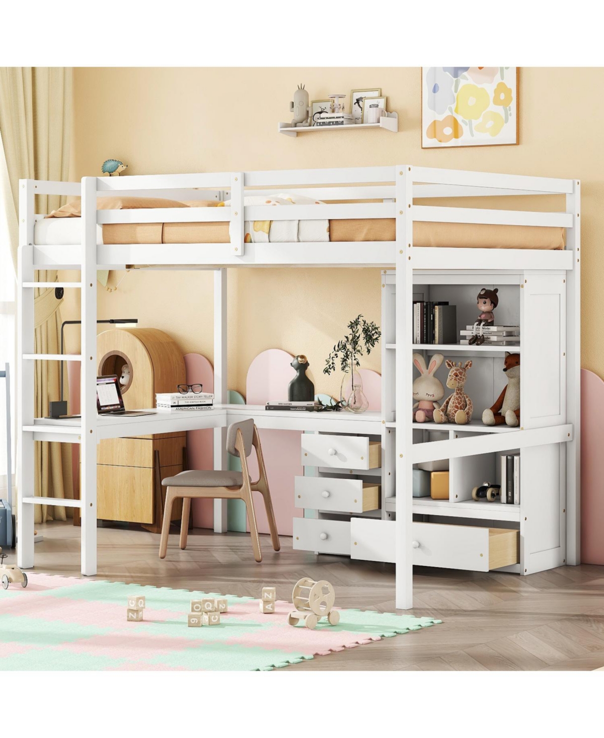 Click here for Streamdale Furniture Loft Bed with Desk  Shelves... prices