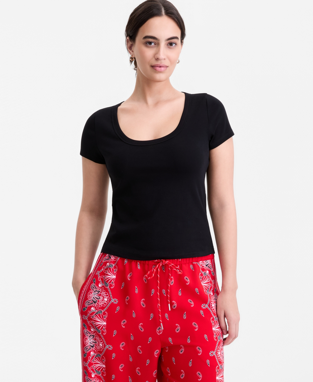 Click here for On 34th Womens Scoop-Neck Layering T-Shirt  Macys... prices