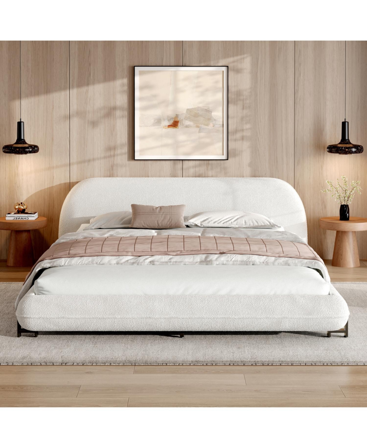 Click here for Streamdale Furniture Upholstered Bed Frame with Bo... prices