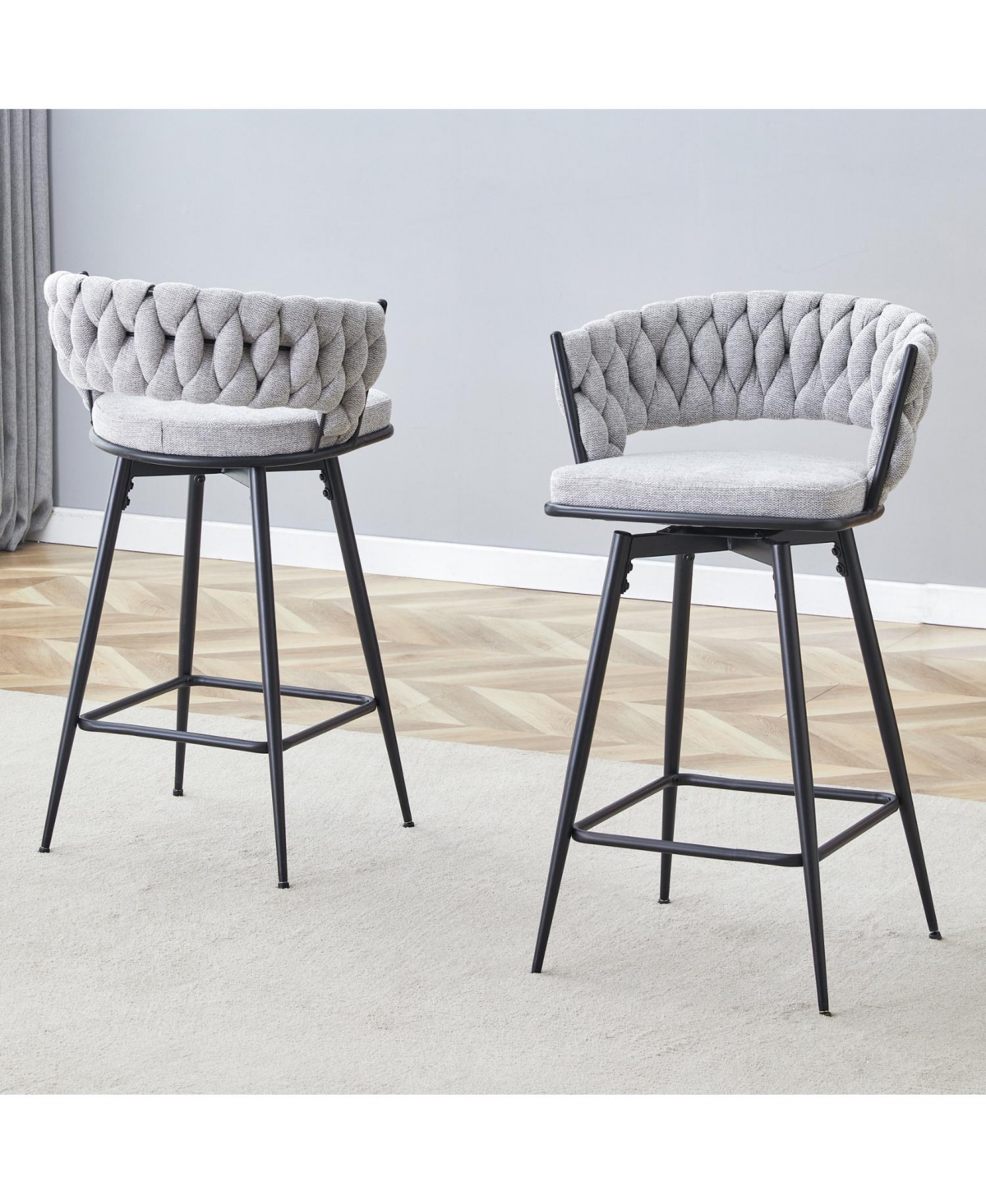Click here for Streamdale Furniture Swivel Bar Stools - Light Gra... prices