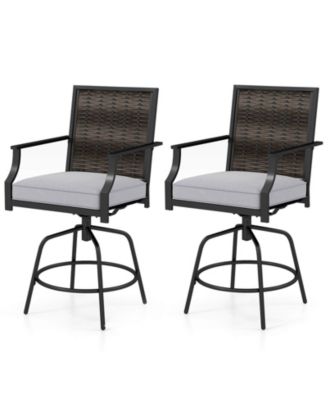 Click here for Costway Outdoor Pe Wicker Swivel Bar Stools With B... prices