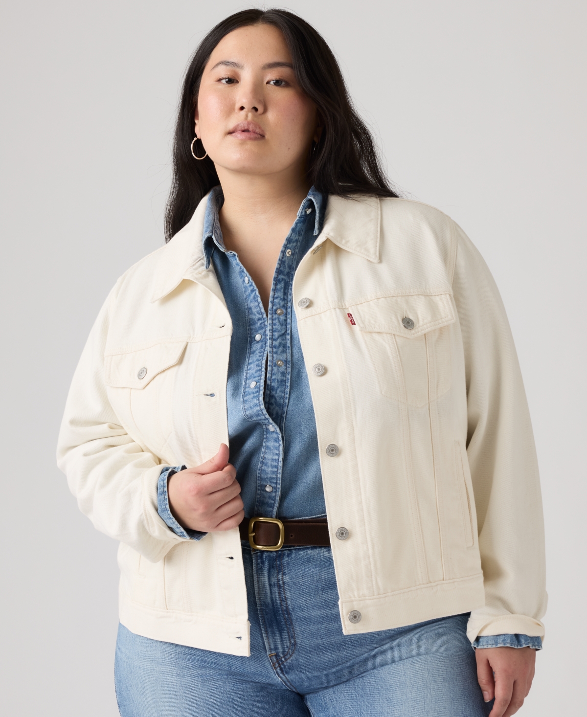 Click here for Levis Plus Size Button-Down Original Denim Trucker... prices