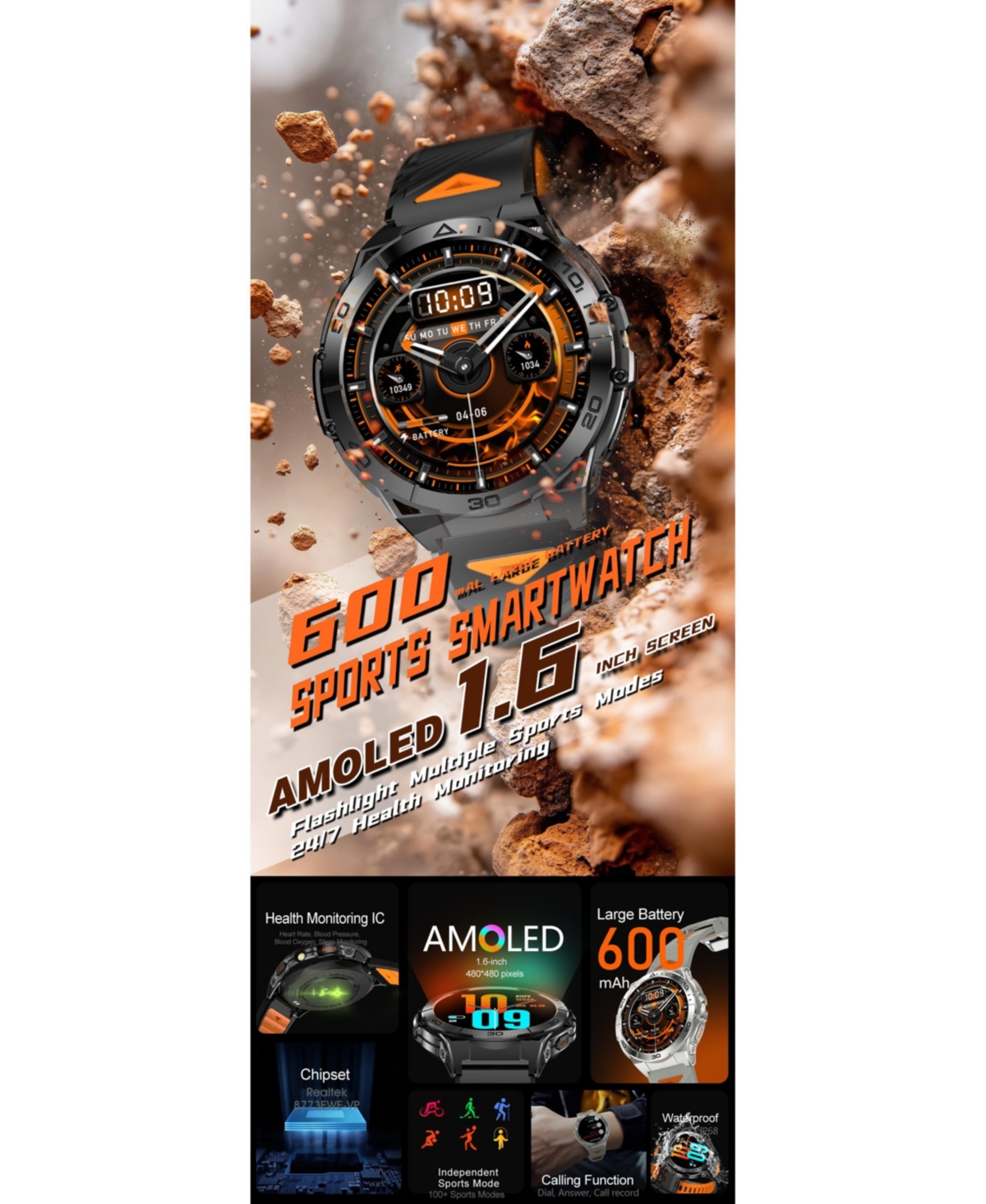 Click here for HT17 3-Proof Smart Watch: Heart Rate Sleep Monitor... prices