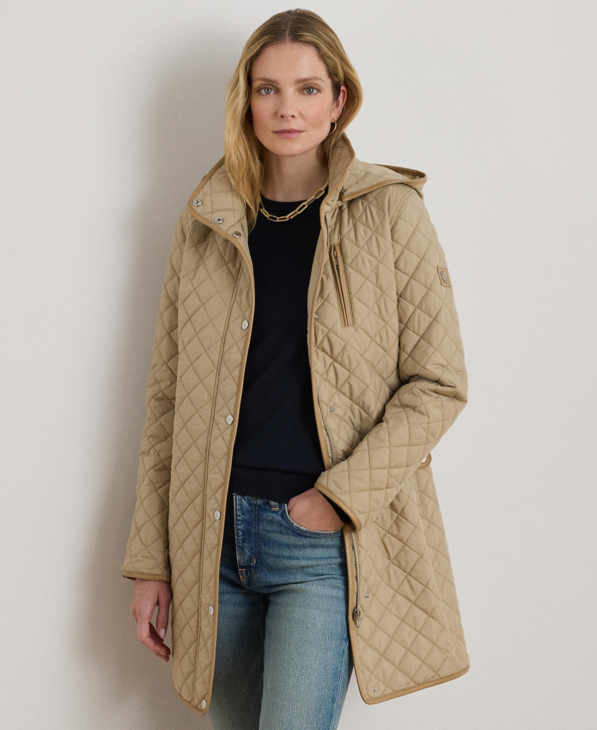 Click here for Lauren Ralph Lauren Womens Hooded Quilted Faux-Sue... prices