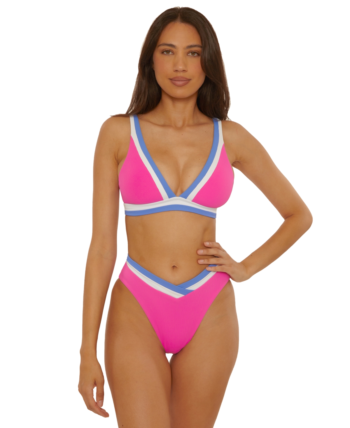 Click here for Becca Womens Color-Block High-Waist Swim Bottoms -... prices