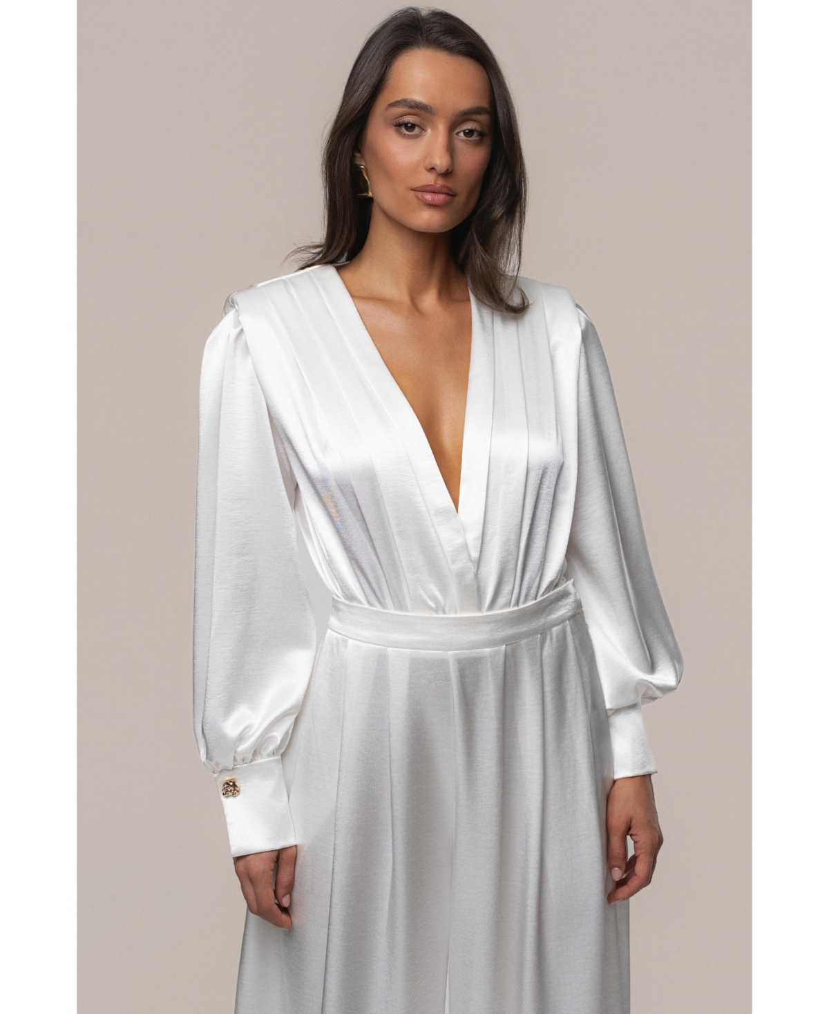 Click here for Jluxlabel Womens Satin Radiance Bodysuit. - White prices