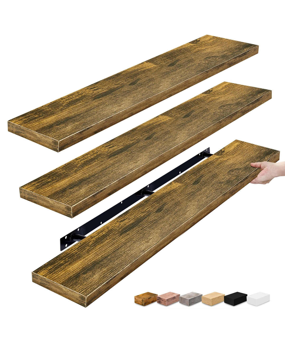 Click here for Sorbus 3 Pack 55 Inch Wall Mounted Floating Shelve... prices