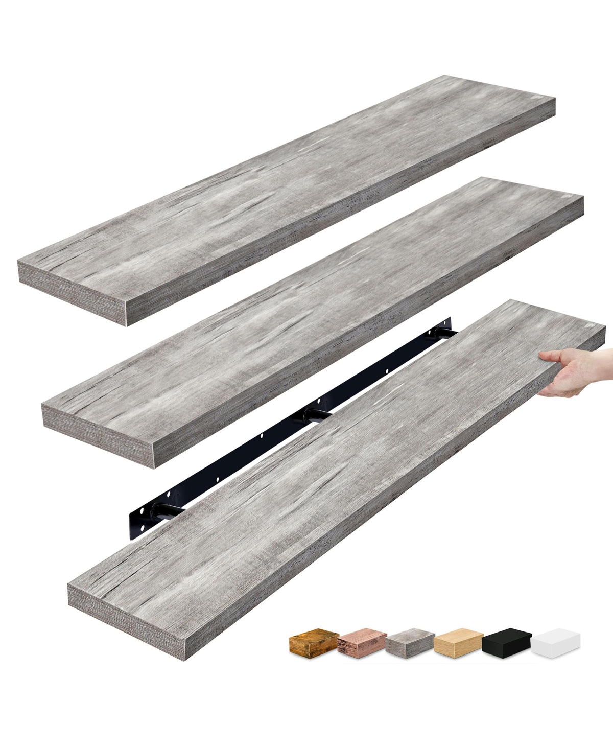 Click here for Sorbus 3 Pack 55 Inch Wall Mounted Floating Shelve... prices