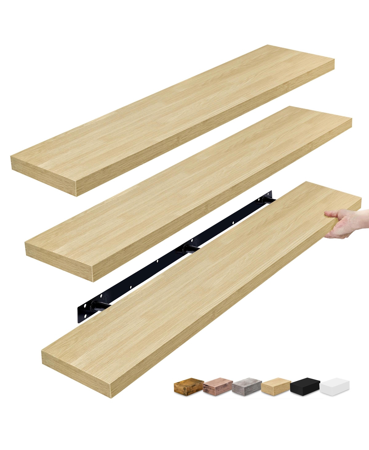 Click here for Sorbus 3 Pack 55 Inch Wall Mounted Floating Shelve... prices