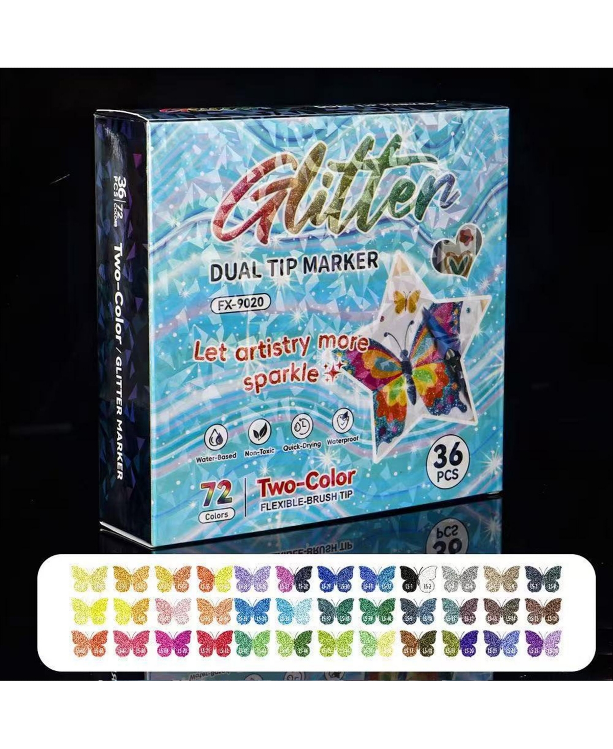 Click here for Htutwoo 36 Colors Glitter Brush Markers  Double-En... prices