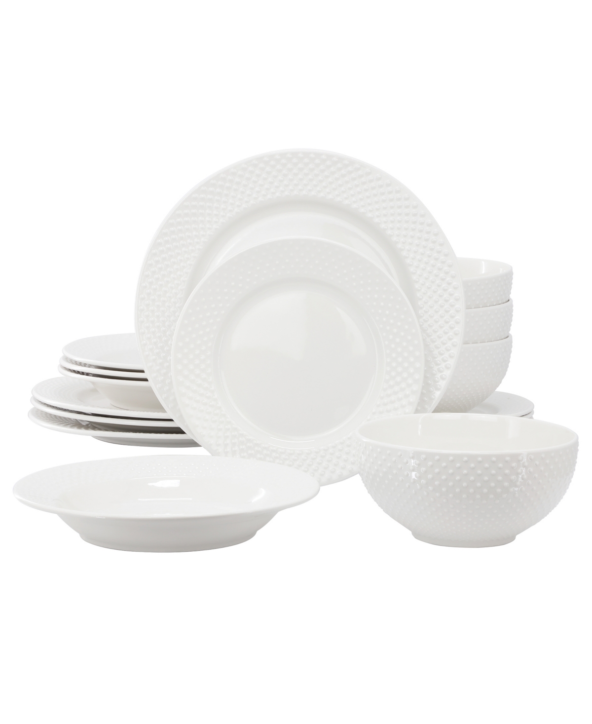 Click here for Elama Kim Hobnail 16-Pc. Dinnerware Set  Service F... prices