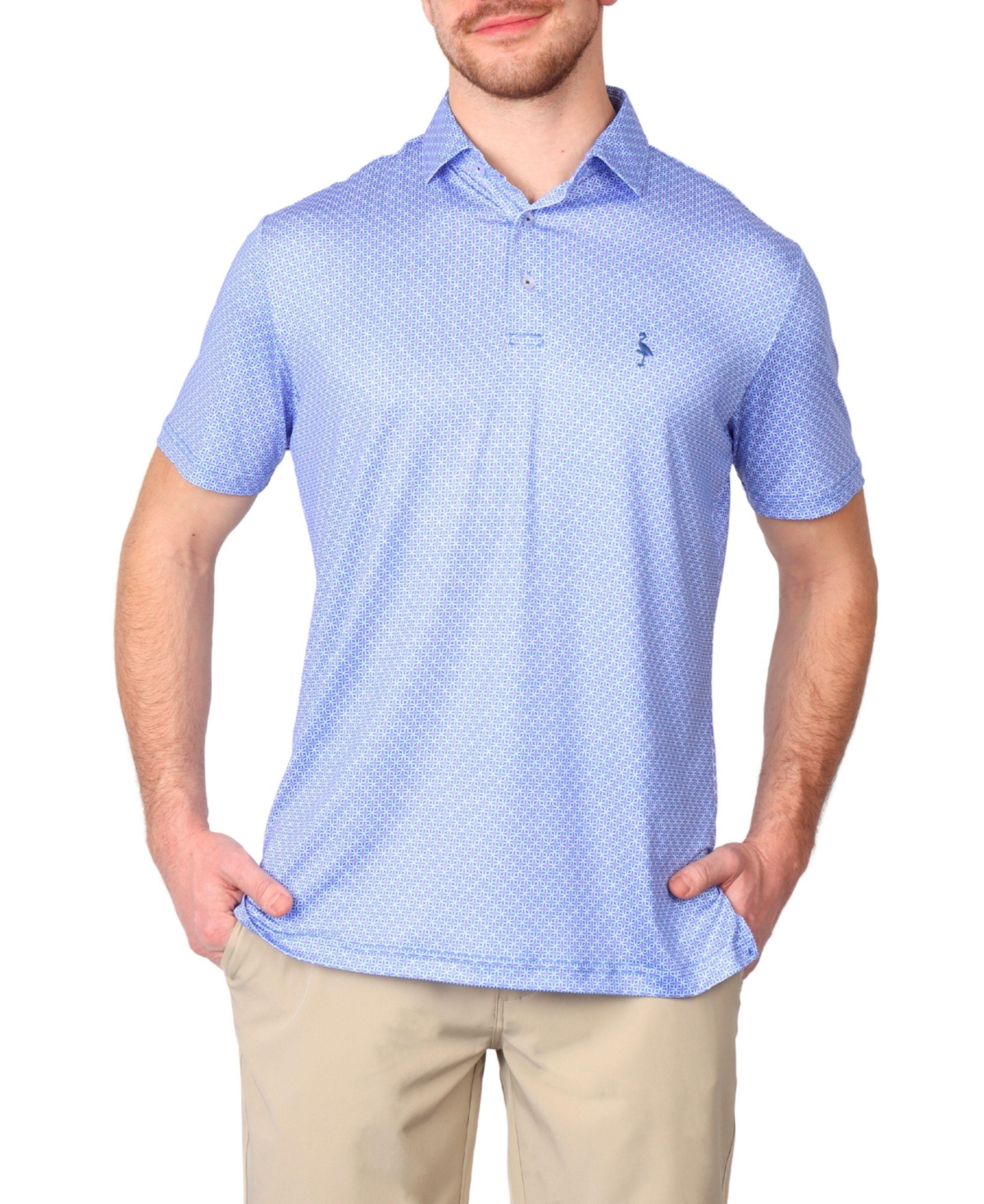 Click here for Tailorbyrd Mens Mini Mosaic Performance Polo - Blu... prices