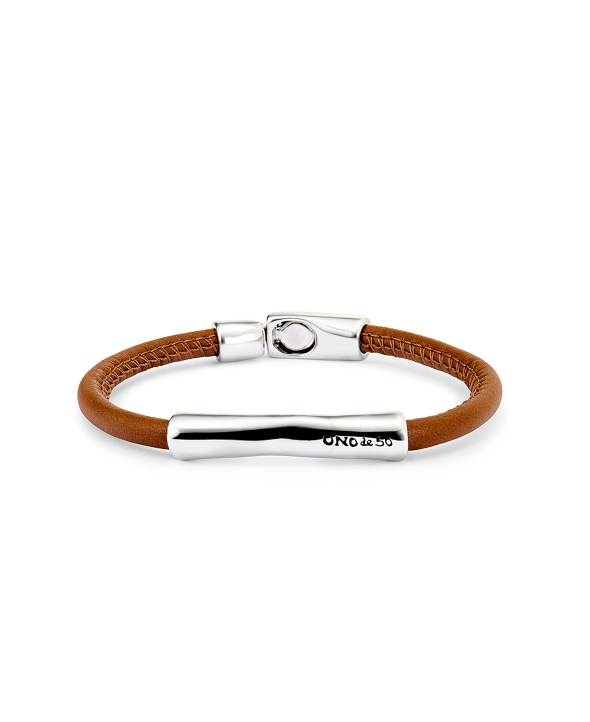Click here for UNOde50 Camel Leather Bracelet with Sterling Silve... prices