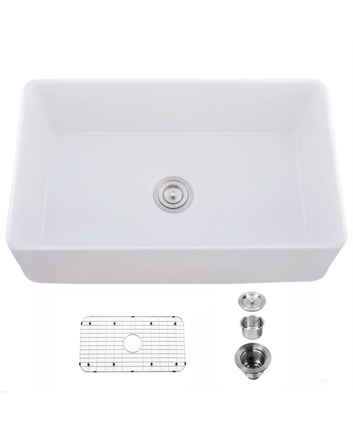 Click here for Flynama White Ceramic Farmhouse Kitchen Sink  Sing... prices