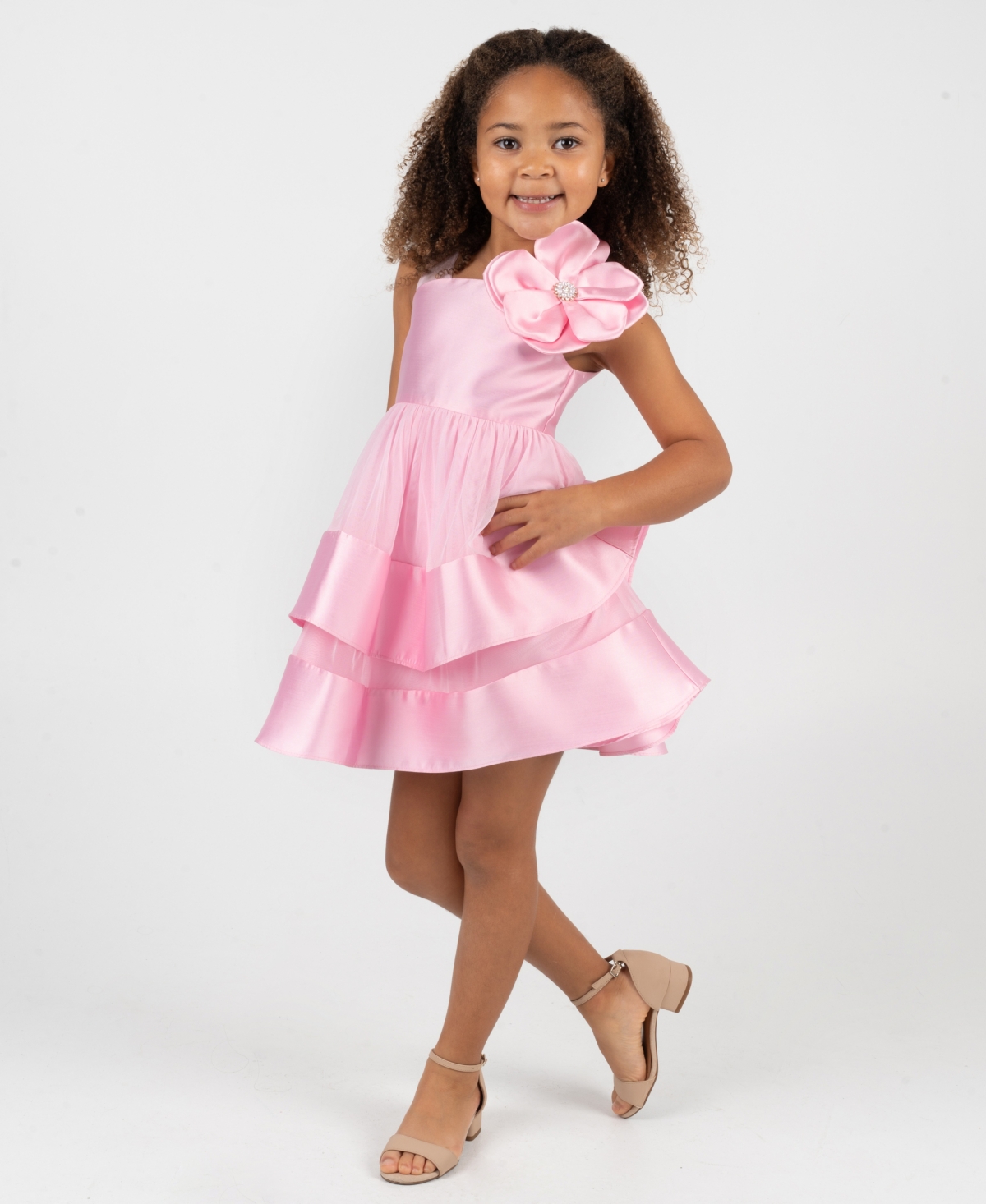 Click here for Rare Editions Girls 2T-6X Mikado Sleeveless Mesh S... prices