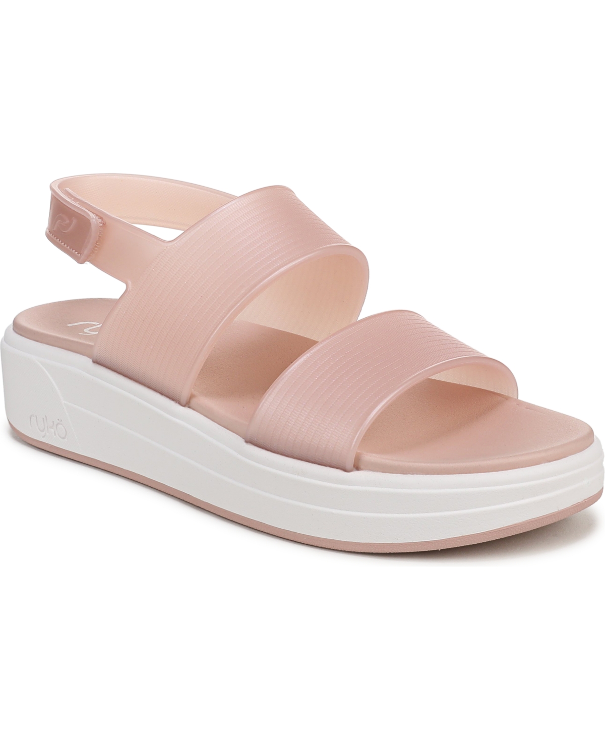 Click here for Ryka Womens Viv Strappy Flat Sandals - Rose PVC prices