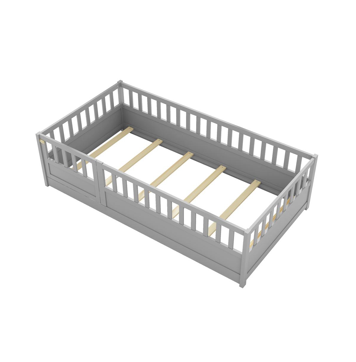 Click here for Cesicia Twin Size Wooden Floor Bed Integral Constr... prices