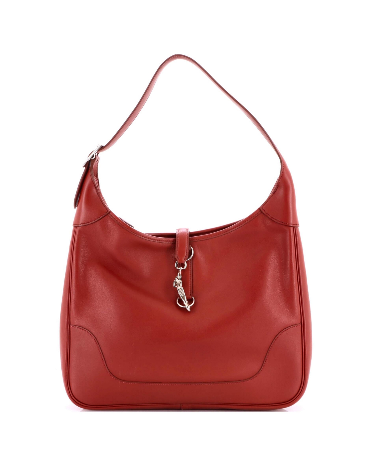 Click here for Pre-Owned HERMES 35 Trim Ii Bag Evergrain - Red prices