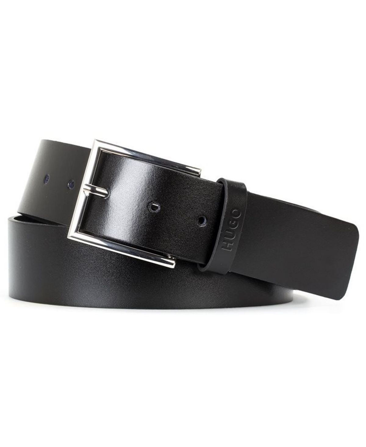 Click here for Hugo Boss Mens Grainy Leather Belt - Black prices