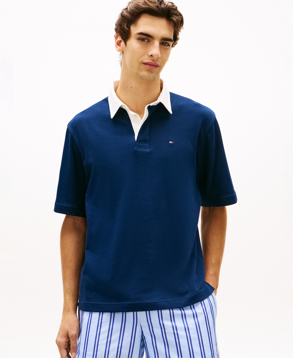 Click here for Tommy Hilfiger Mens Flag Rugby Polo Shirt  Regular... prices