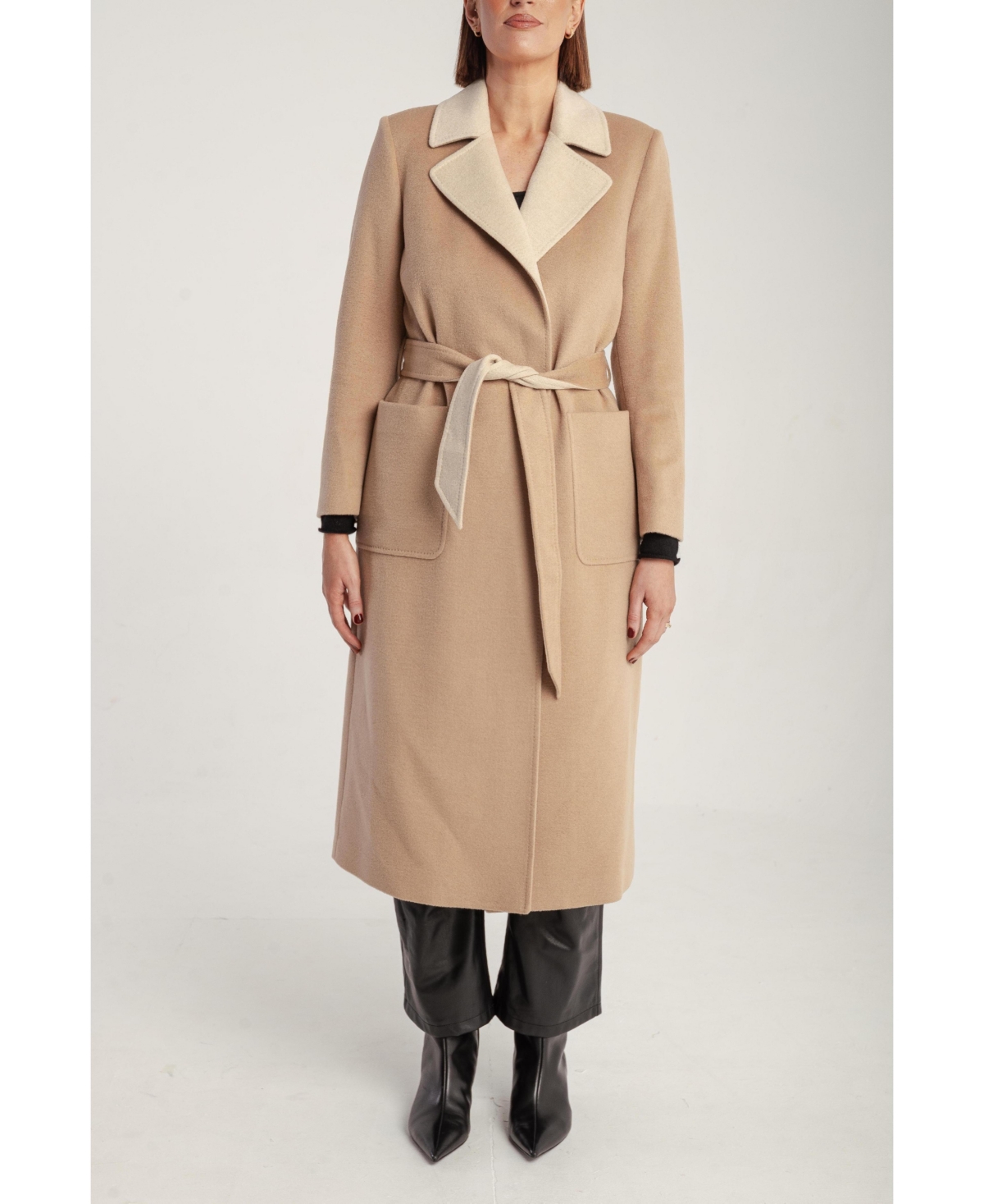 Click here for 1982 Womens Cashmere Belted Wrap Coat - V1camelcre... prices