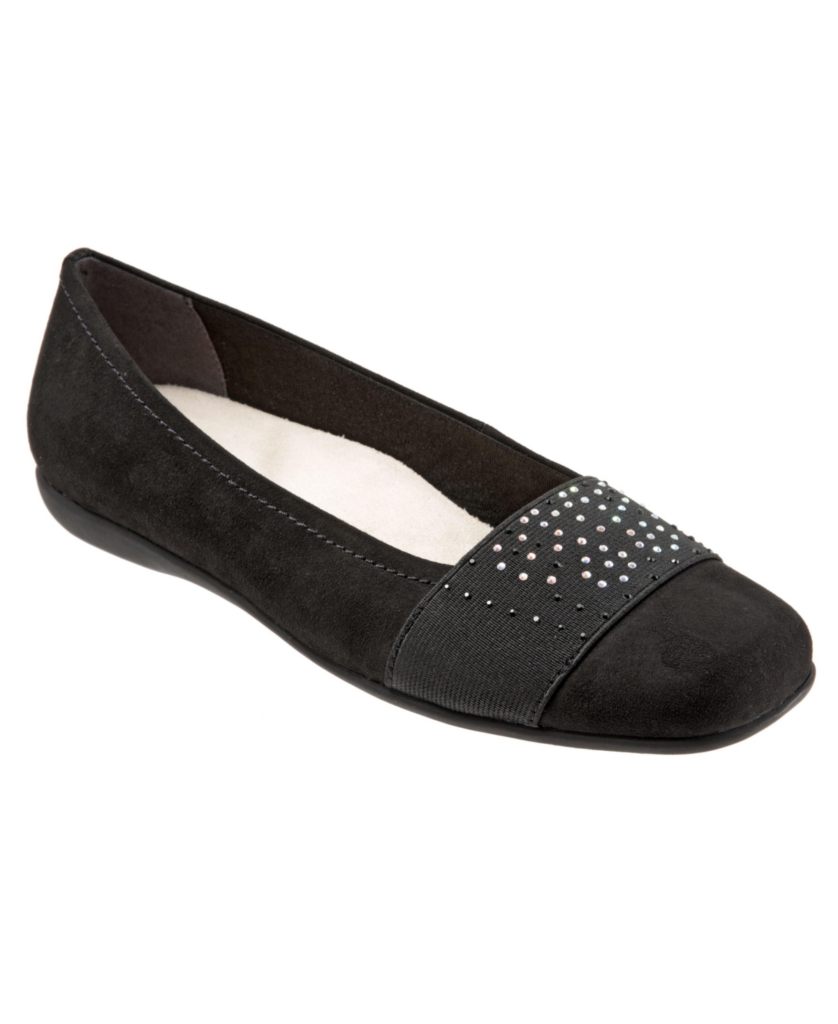 Click here for Trotters Womens Samantha Flat - Black micro prices