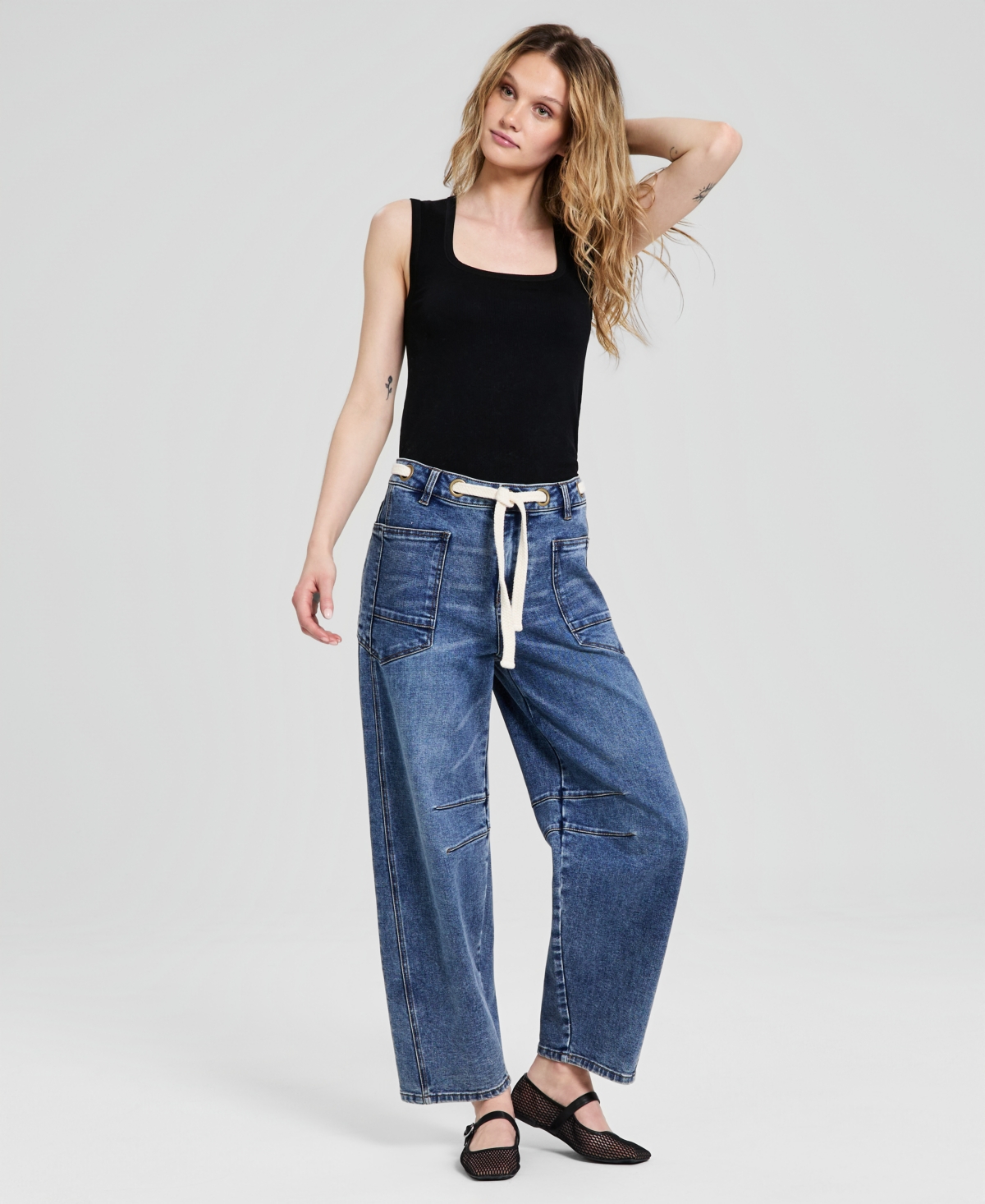 Click here for And Now This Womens High-Rise Tie-Waist Denim Jean... prices