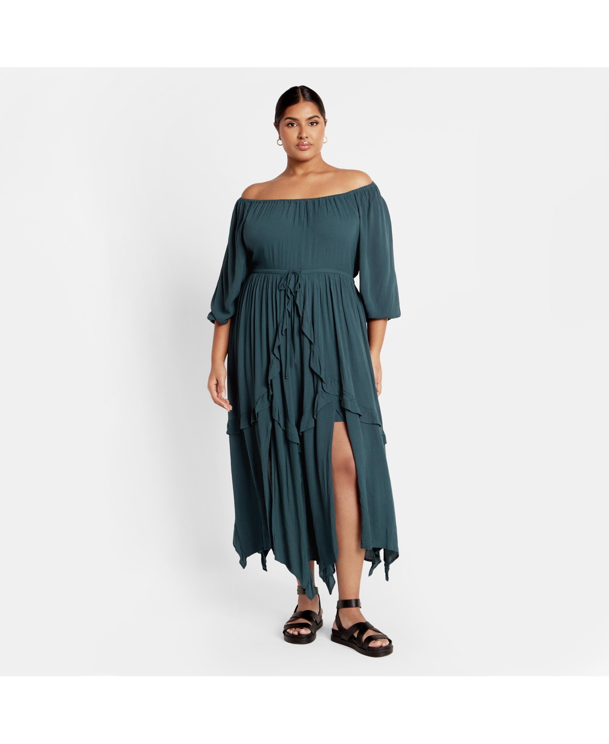 Click here for City Chic Plus Size Arzel Dress - Teal prices