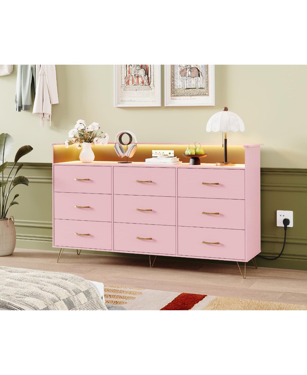 Click here for Gaomon 9-Drawer Dresser with Rgb Lights & Charging... prices