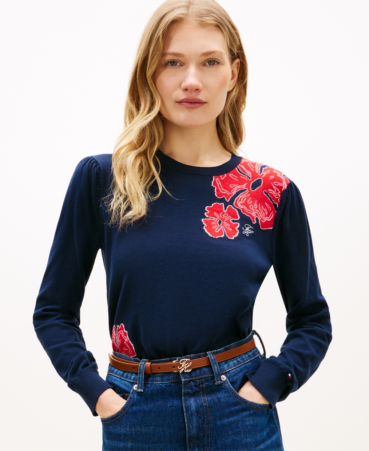 Click here for Tommy Hilfiger Womens Jacquard All-Over Floral Pri... prices