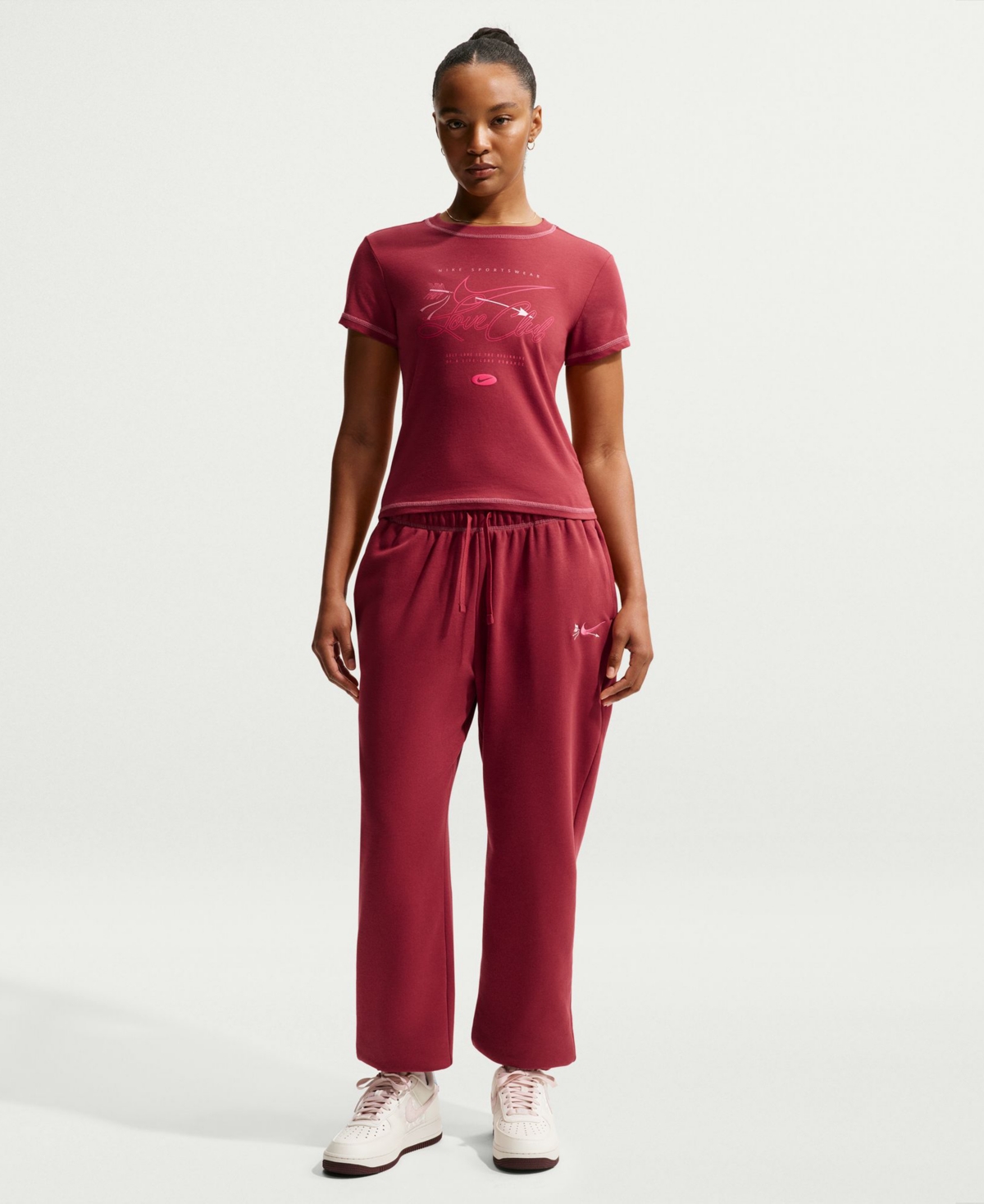 Click here for Nike Womens Sportswear Club Mid-Rise Oversized Swe... prices