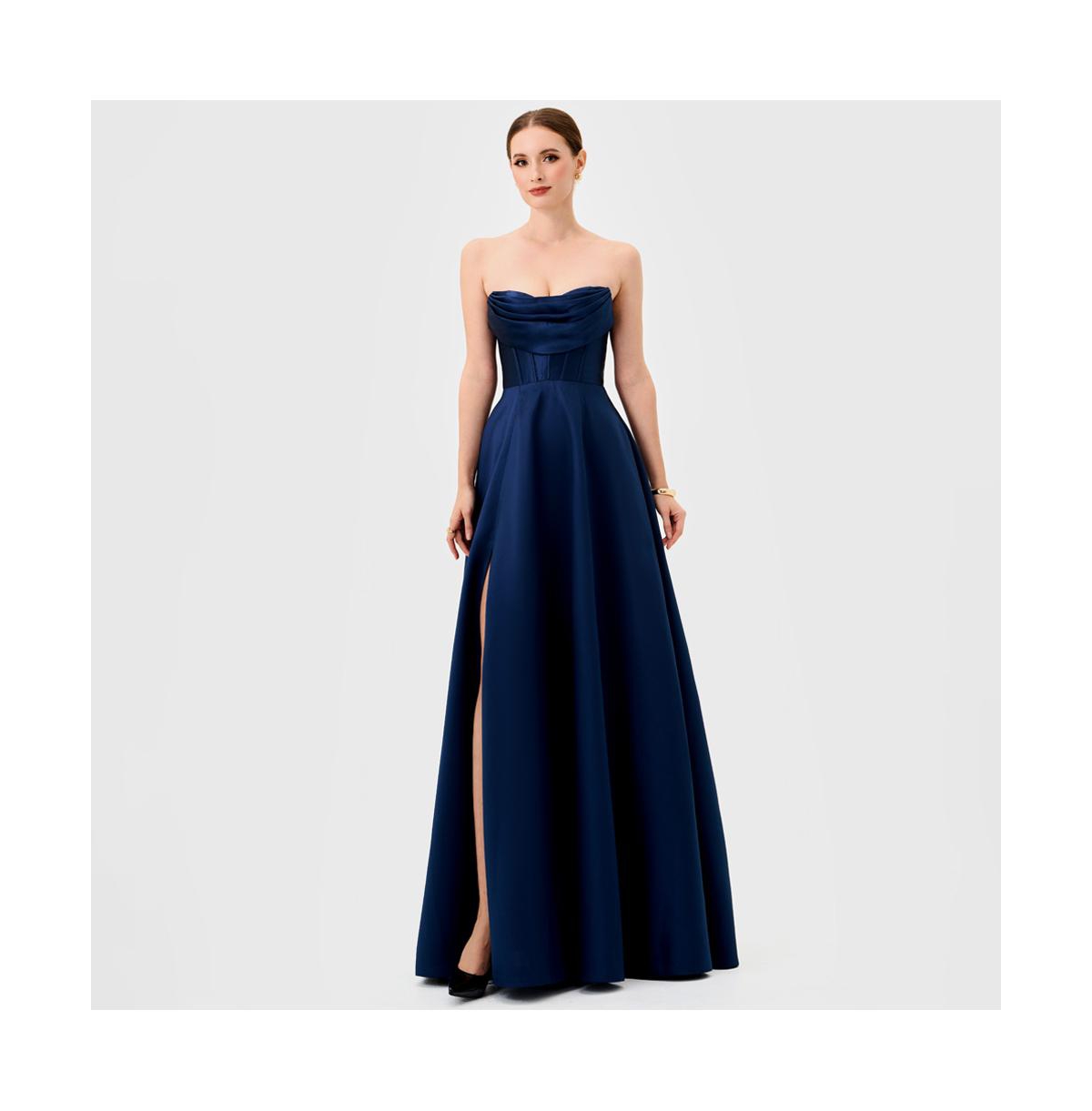 Click here for Bariano Womens Ameira Strapless Cowl Gown - Navy prices