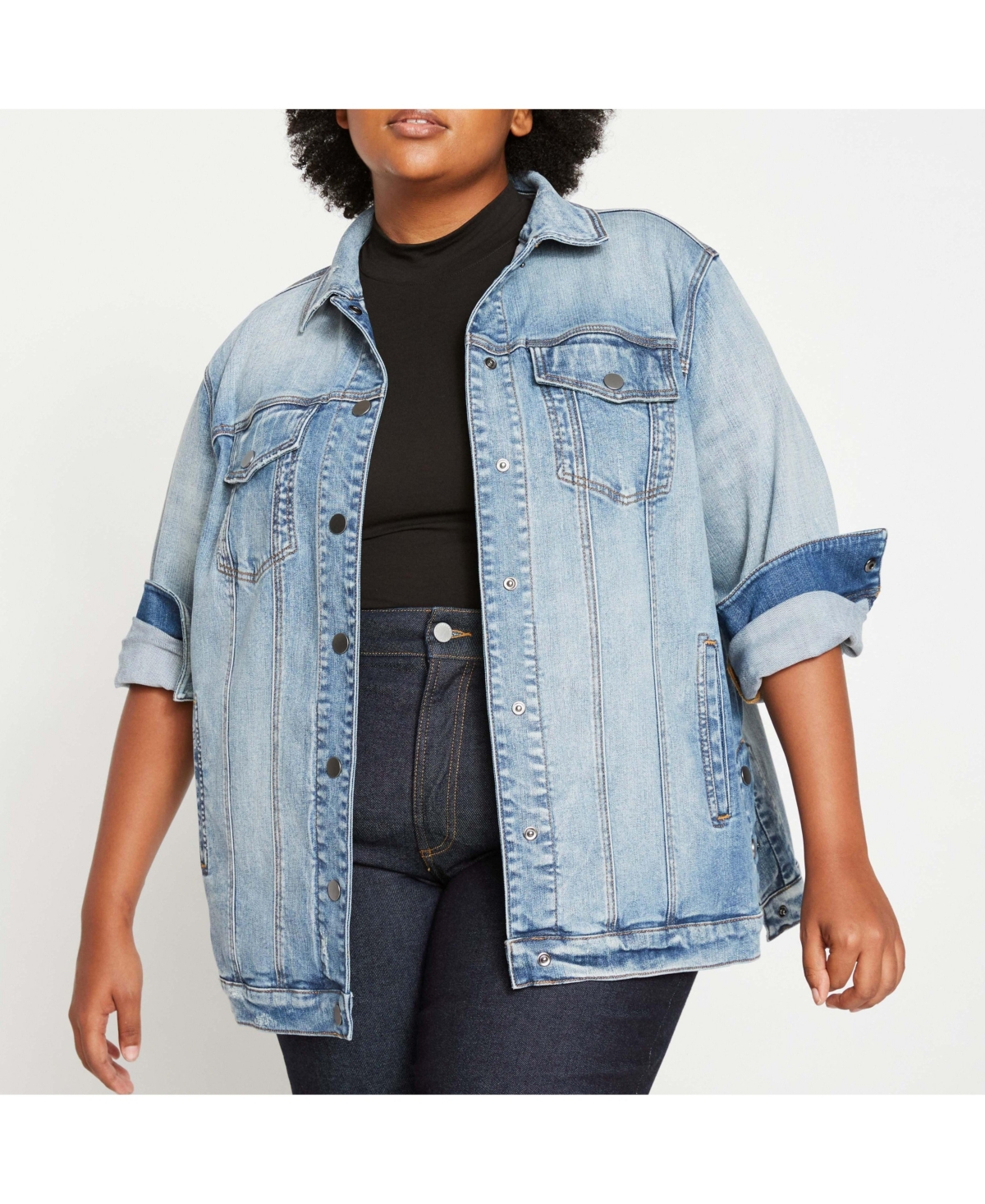 Click here for Universal Standard Plus Size Denim Chore Jacket -... prices