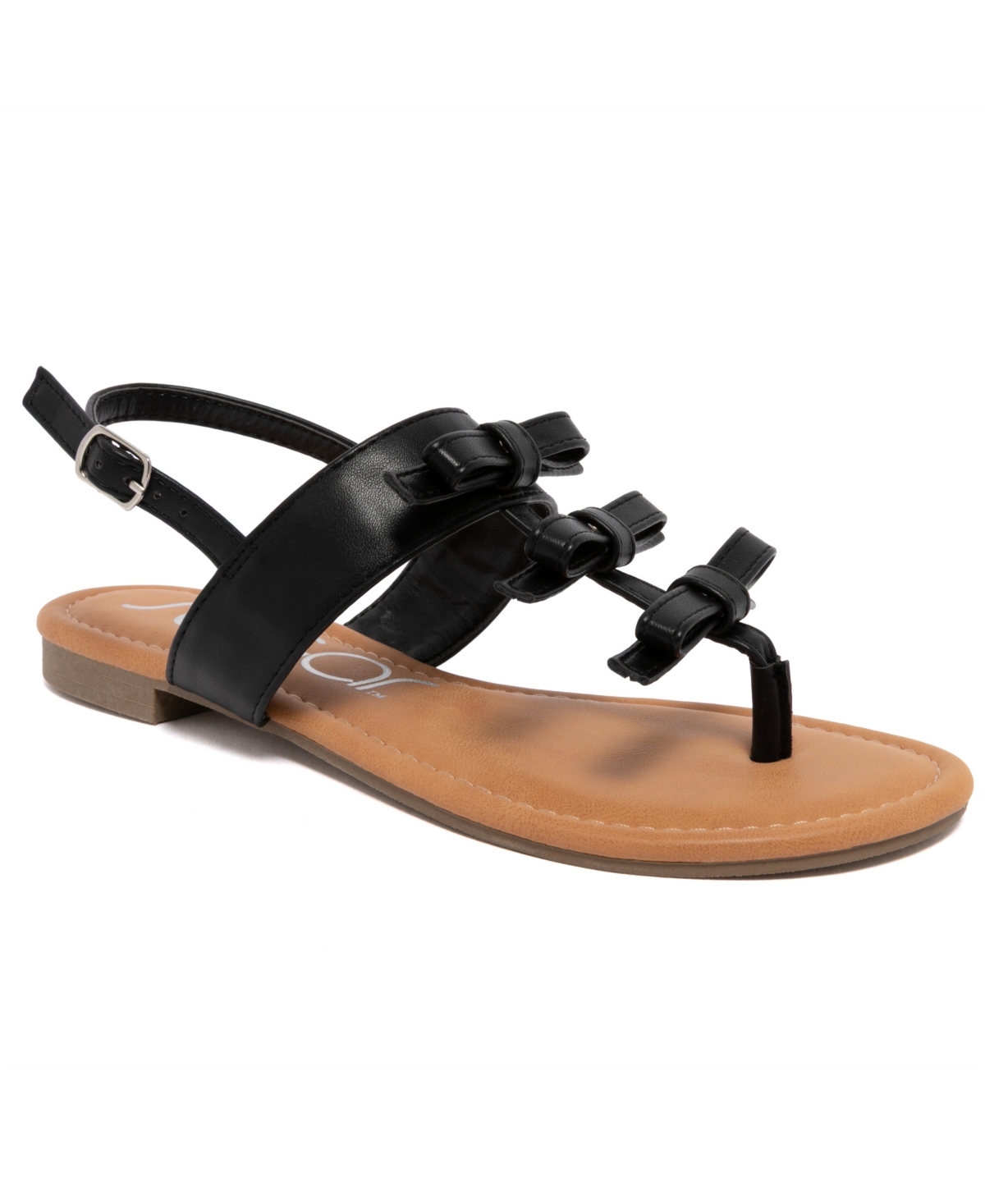 Click here for Sugar Womens Buckle Round Toe Flat Sandals - Black prices