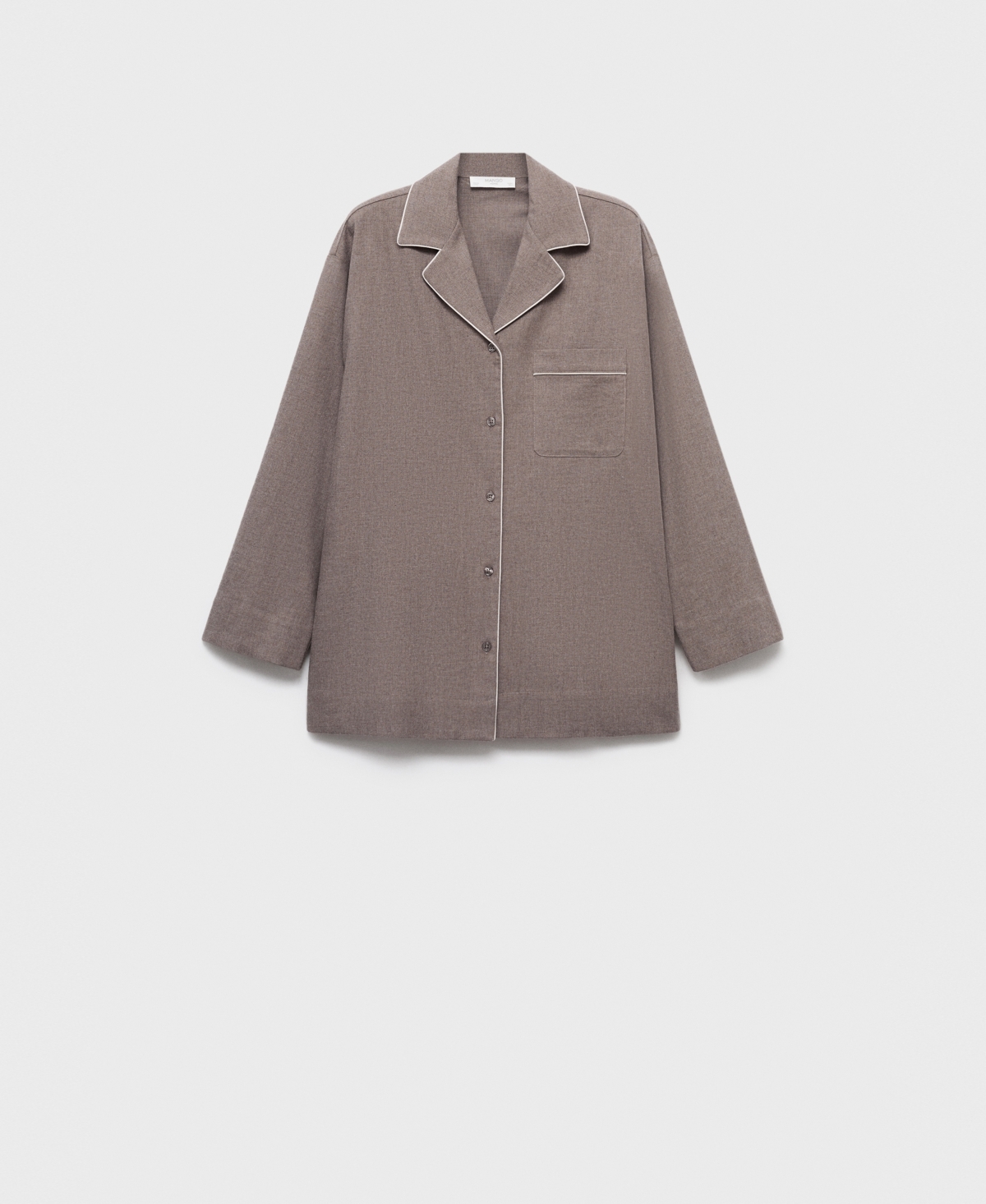 Click here for Mango Womens Contrasting Piping Cotton Flannel Shi... prices