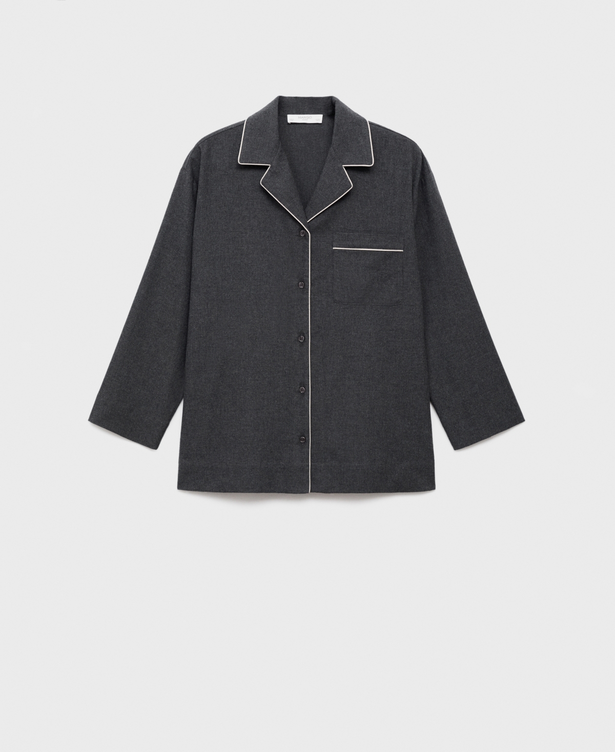 Click here for Mango Womens Contrasting Piping Cotton Flannel Shi... prices