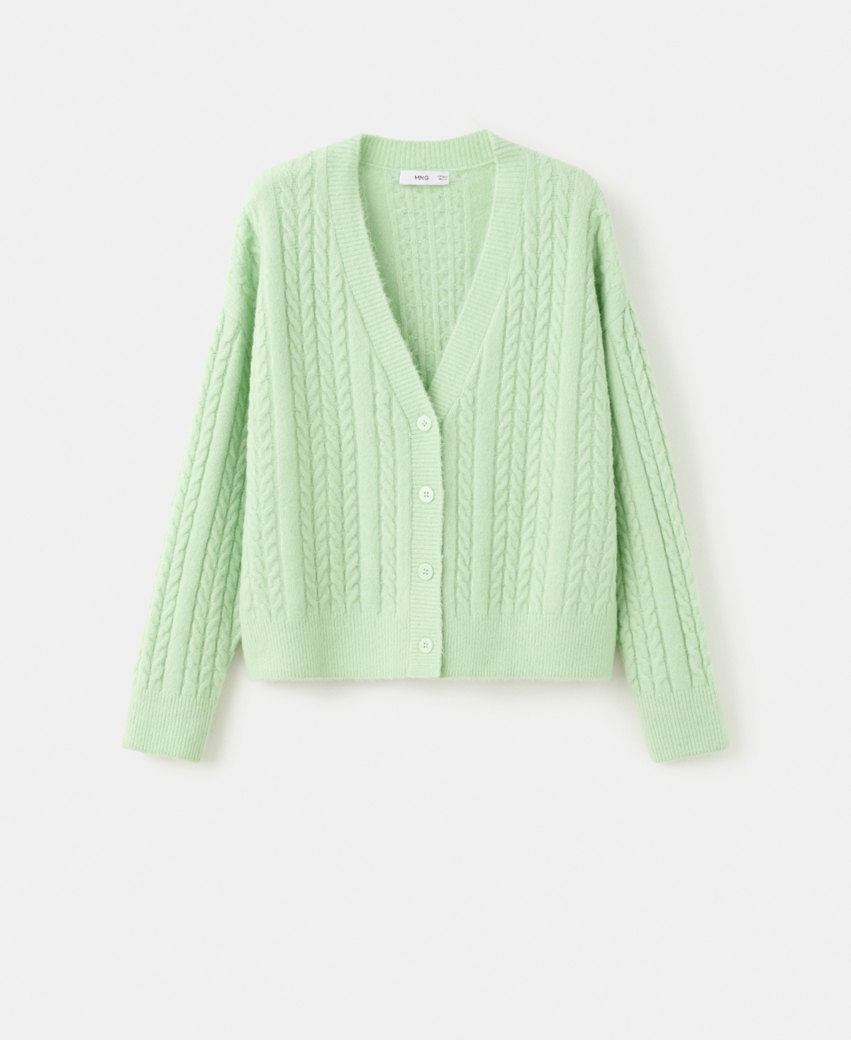 Click here for Mango Womens Knitted Braided Cardigan - Aqua Green prices