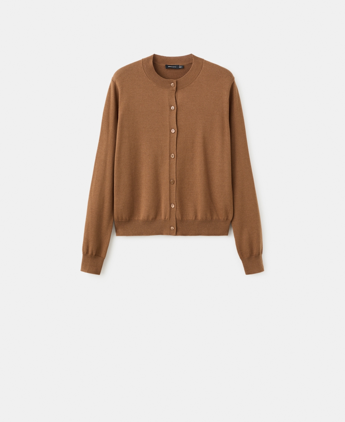 Click here for Mango Womens Chunky-Knit Wool-Blend Cardigan - Bro... prices