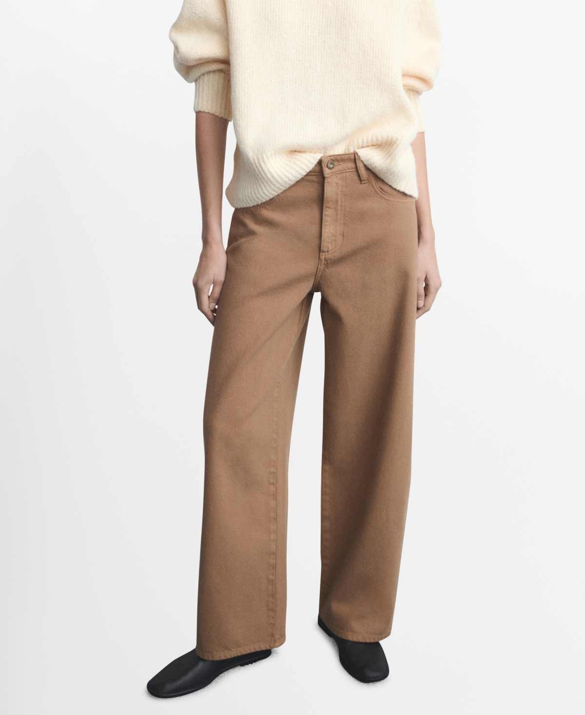 Click here for Mango Womens Low-Rise Balloon Jeans - Sand prices