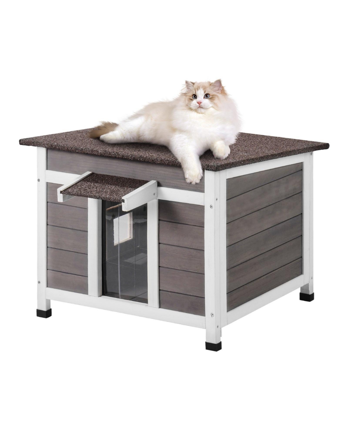 Click here for Cozito Weatherproof Wooden Outdoor Cat Shelter wit... prices