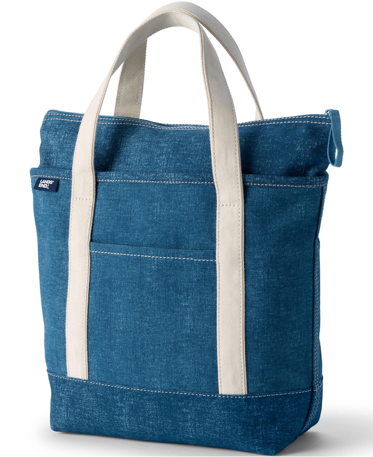 Click here for Lands End Medium 5 Pocket Zip Top Canvas Tote Bag... prices