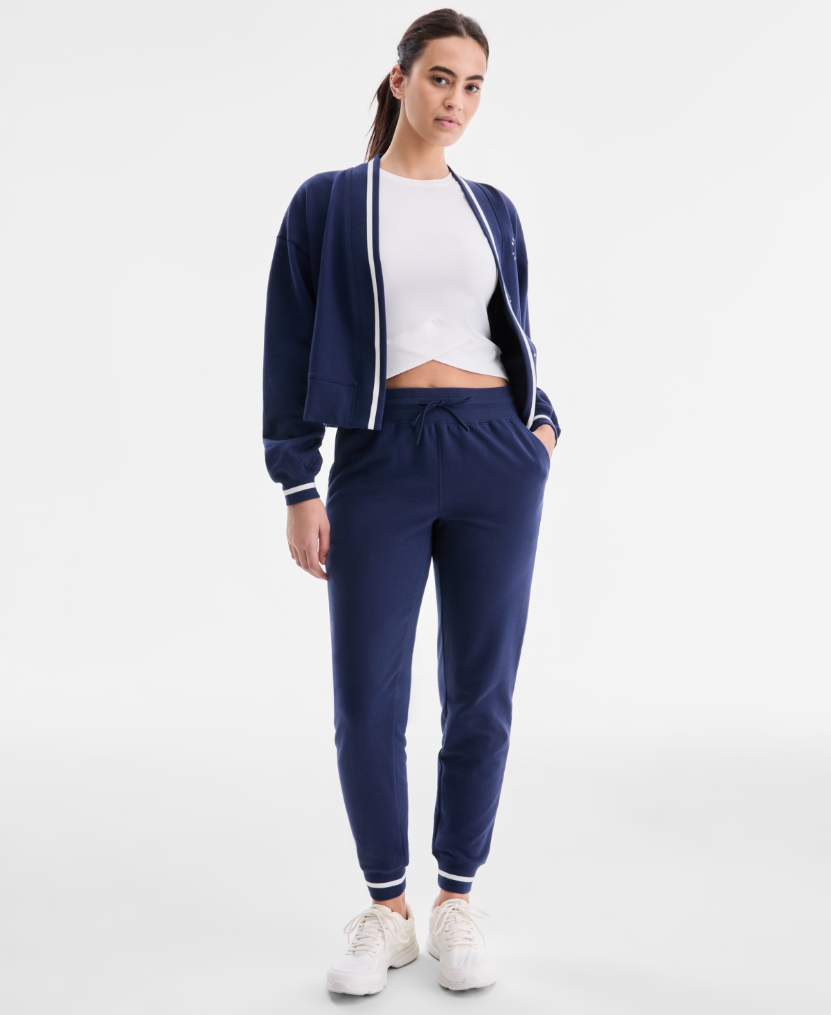 Click here for Id Ideology Womens Ribbed Solid Fleece Ankle Jogge... prices