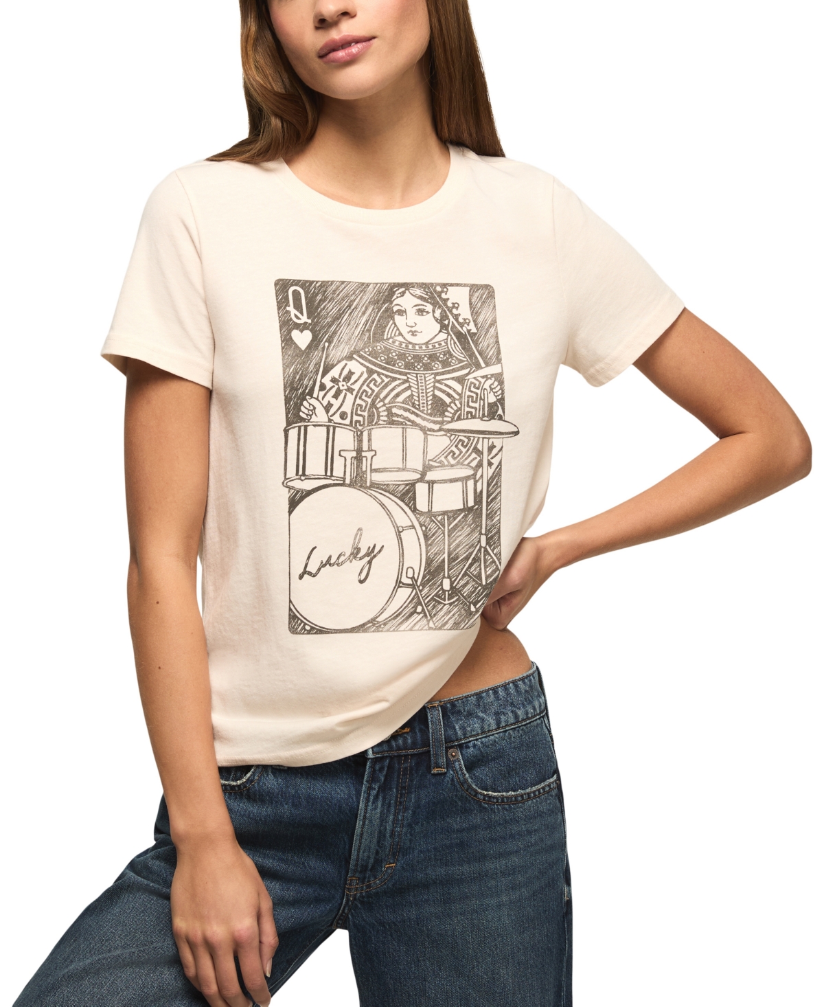 Click here for Lucky Brand Womens Drummer Queen Crewneck Top - Va... prices