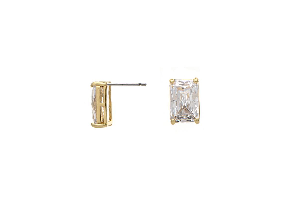 Click here for Rivka Friedman Rectangle Cz Solitaire Stud Earring... prices